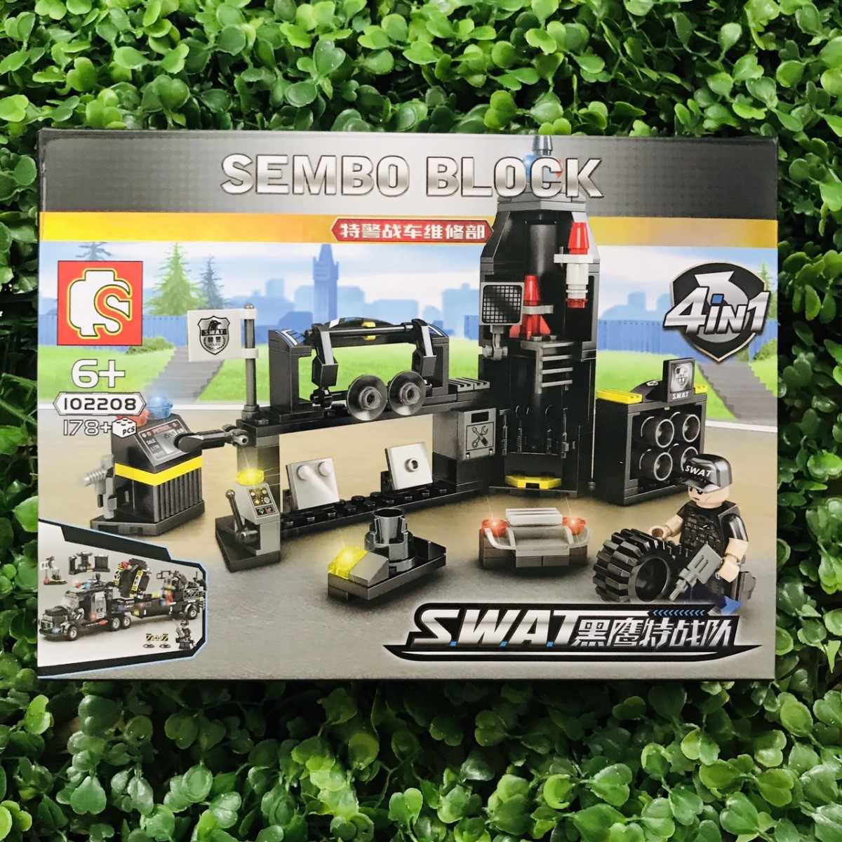 Lego Xe Quân Sự Sembo Block SWAT 1022 4in1